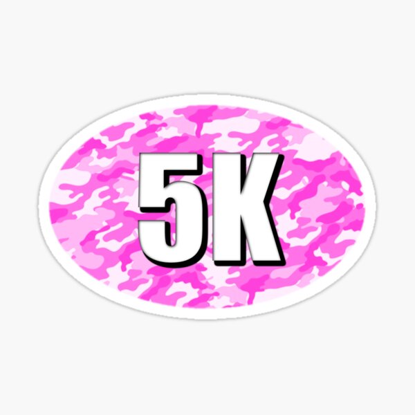 "5K Sticker Oval Running Pink Women's Ladies Camo Camouflage Design ...