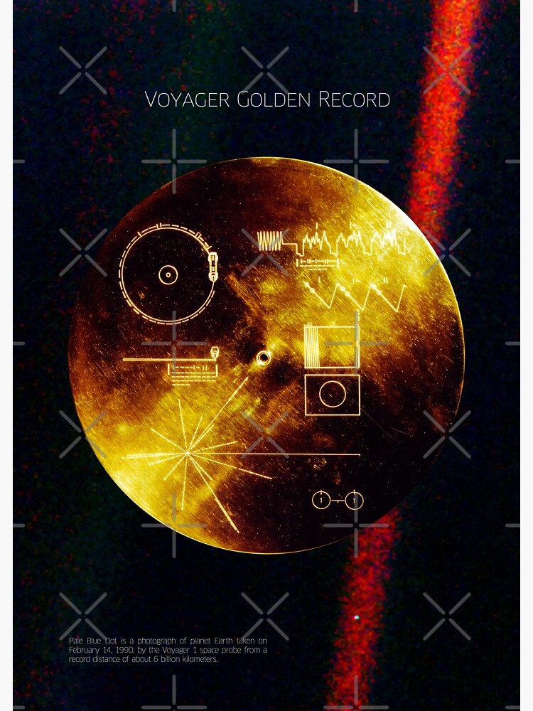 "Voyager 1 Golden Record" Sticker for Sale by SynthWave1950 | Redbubble