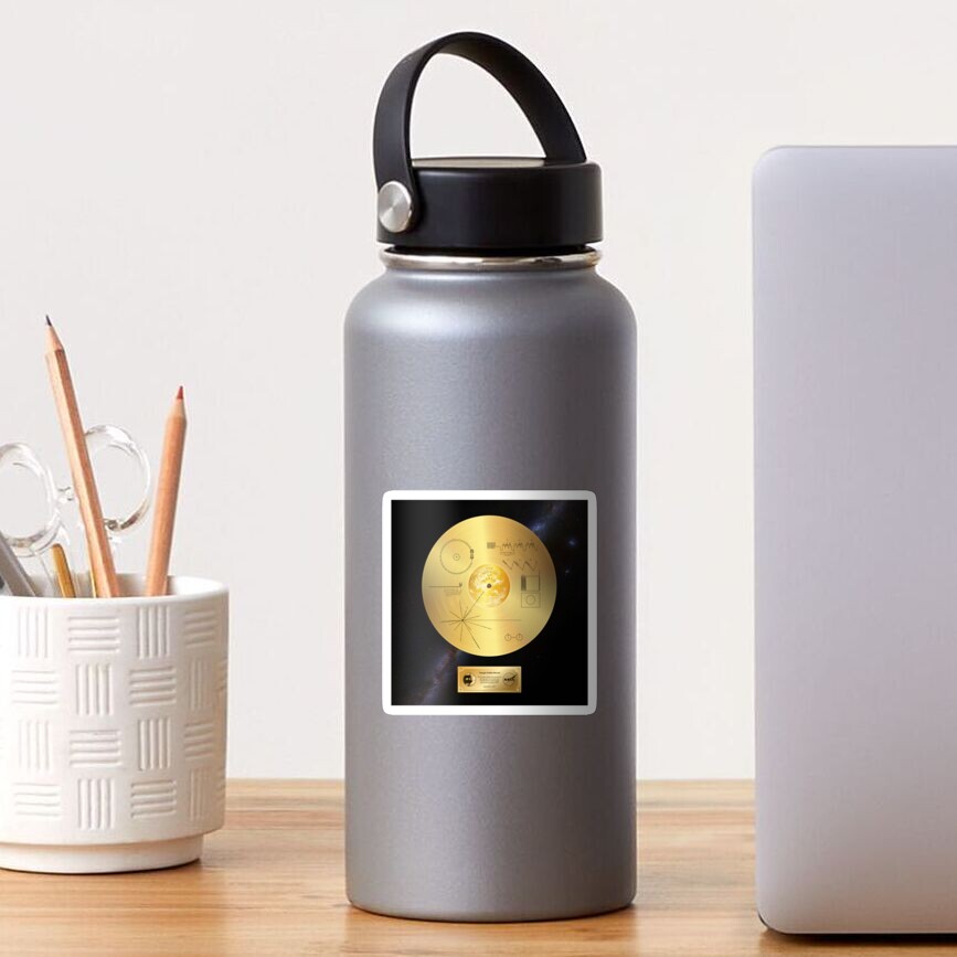 "Voyager 1 Golden Record - space poster" Sticker by SynthWave1950 ...