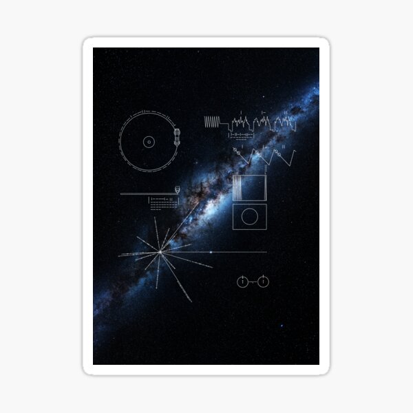 "Voyager 1 plaque & Milky Way galaxy" Sticker for Sale by SynthWave1950 ...