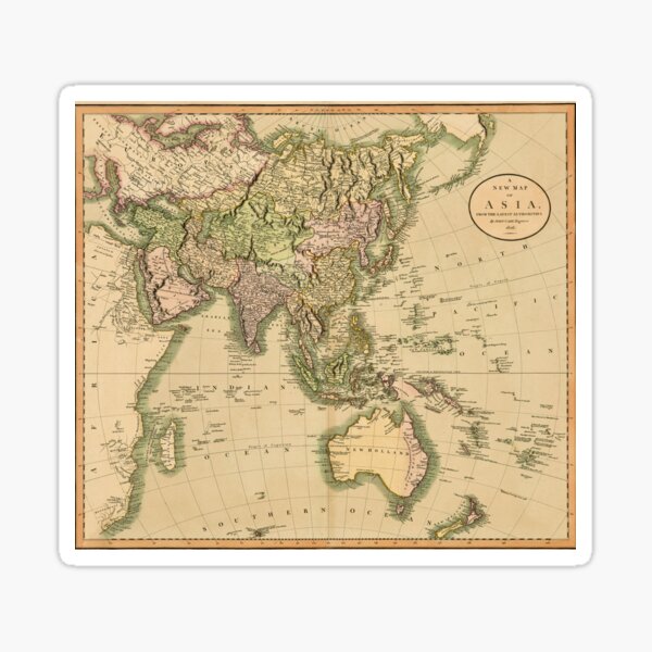 "A New Map of Asia" Sticker by anmm | Redbubble