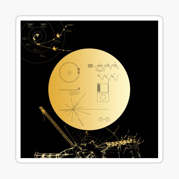 "Voyager 1 Golden Record" Sticker by SynthWave1950 | Redbubble