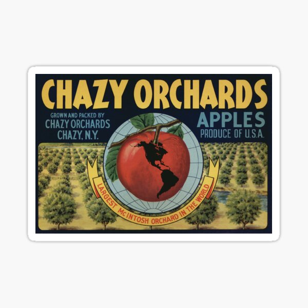 "Vintage Food Crate Label Chazy Orchards New York Apples Fruit ...