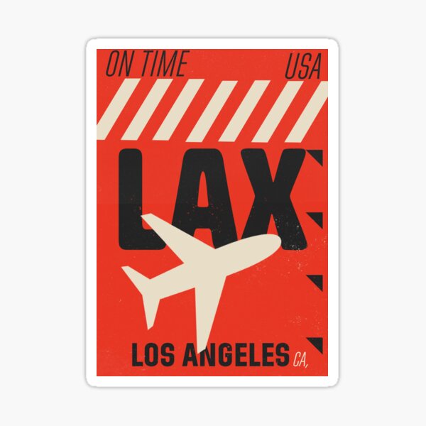 "Airport tag LAX " Sticker for Sale by Aviators | Redbubble