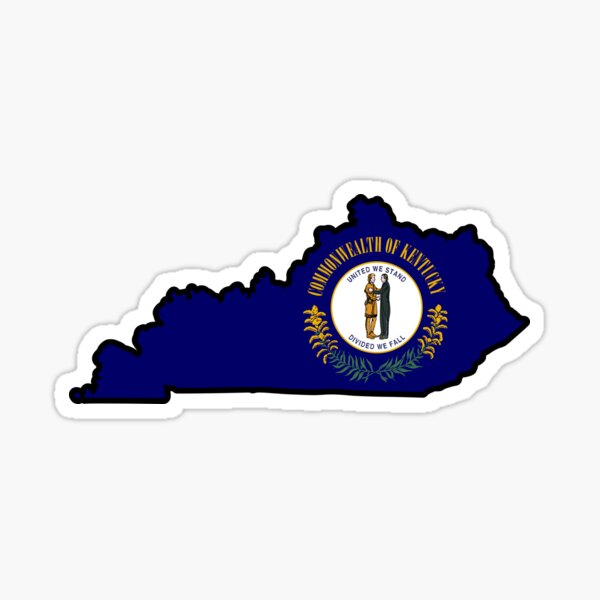 "State Flag Map of KENTUCKY" Sticker by HFYD | Redbubble