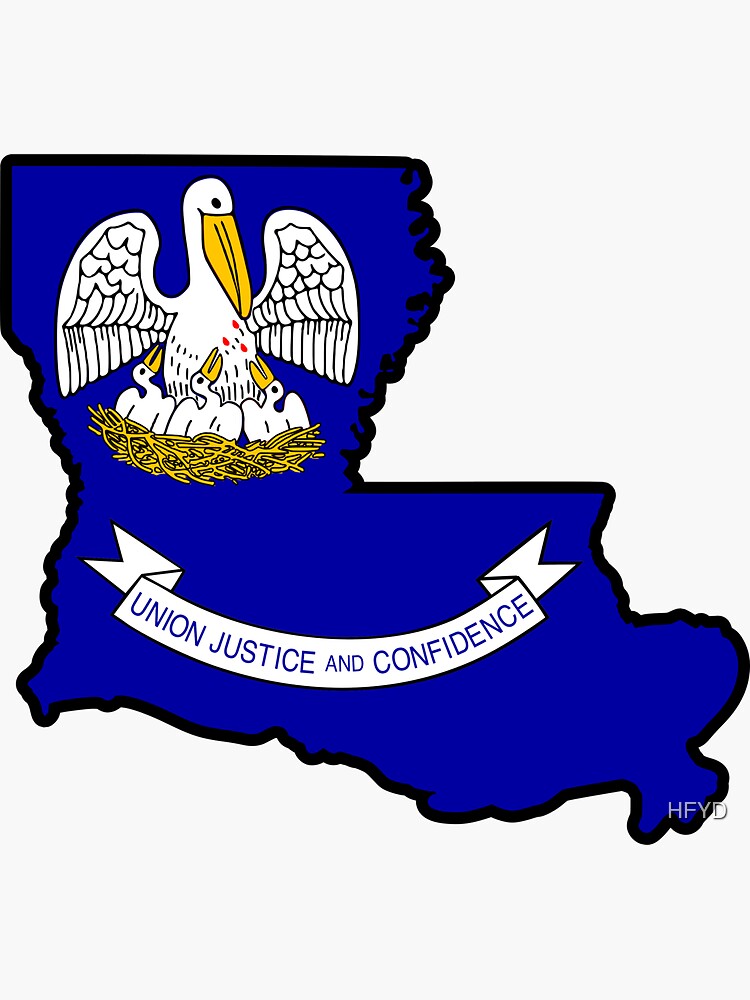 Pegatina «Mapa de la bandera del estado de LOUISIANA» de HFYD | Redbubble