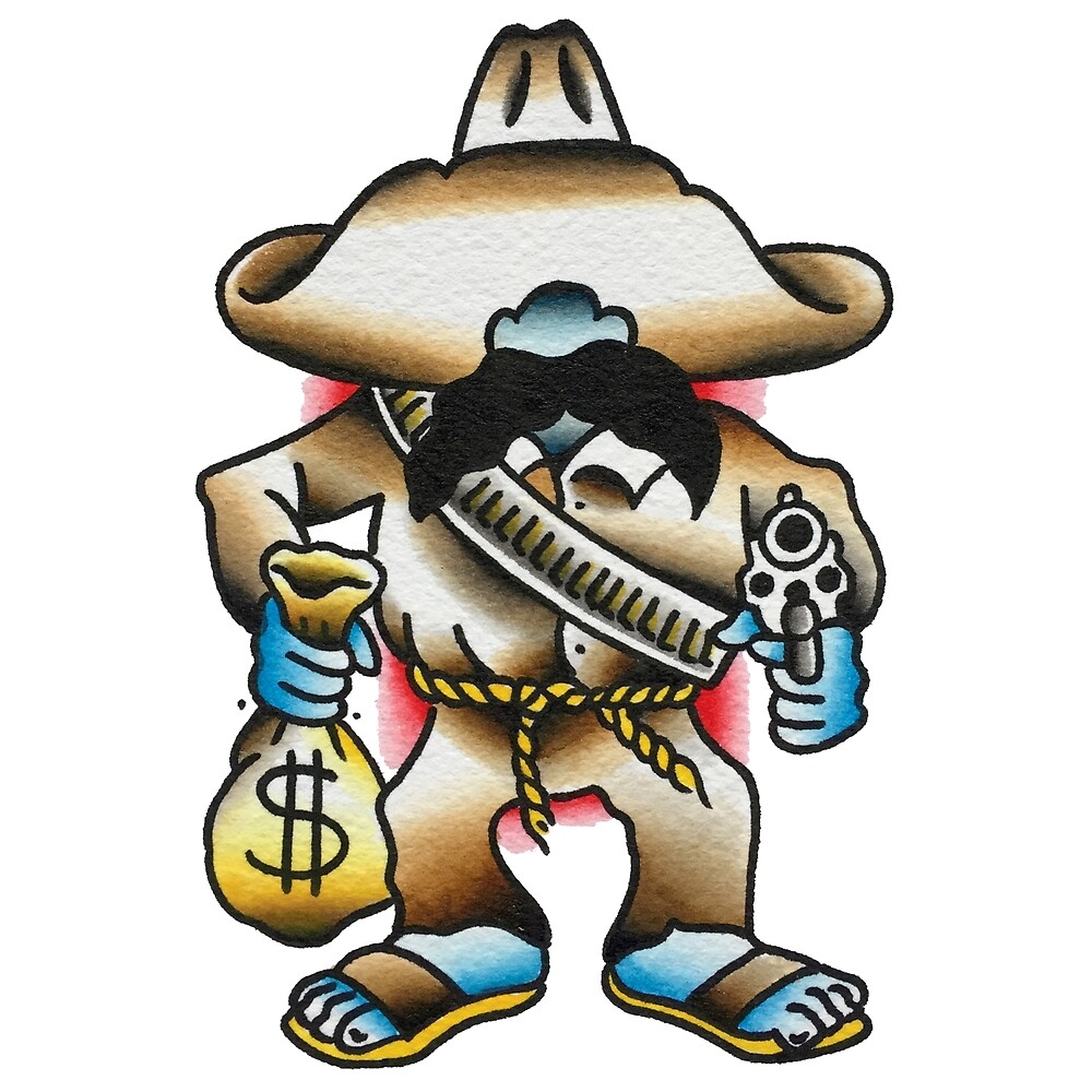 "Traditional Bandit Tattoo Design" by FOREVER TRUE TATTOO | Redbubble