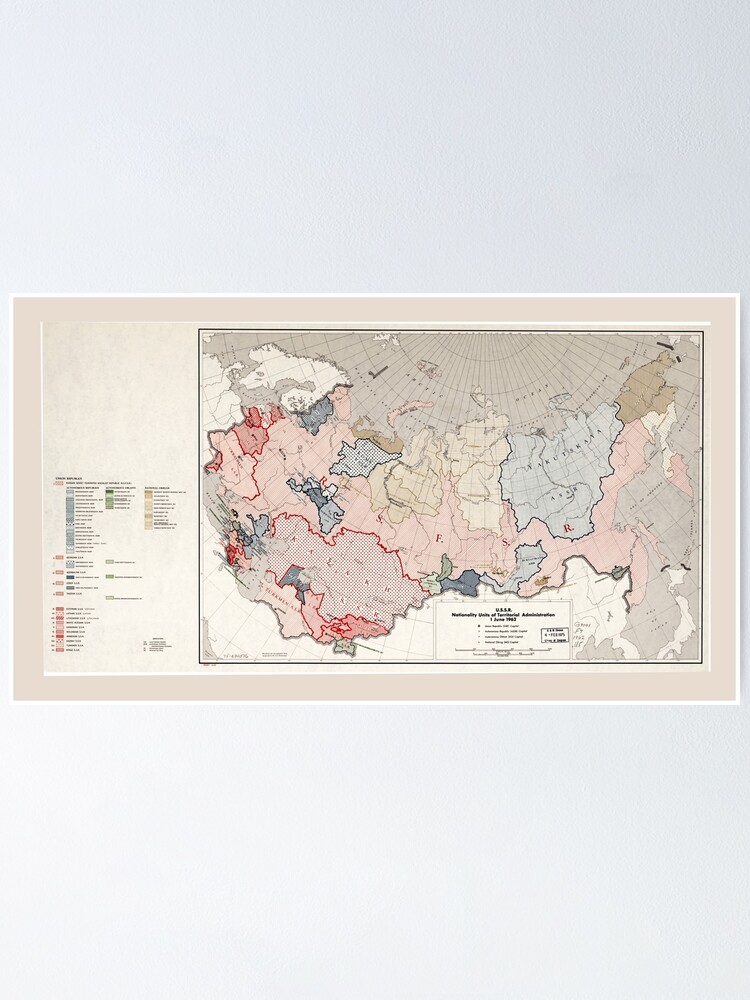"U.S.S.R. Map (June 1 1962)" Poster for Sale by allhistory | Redbubble