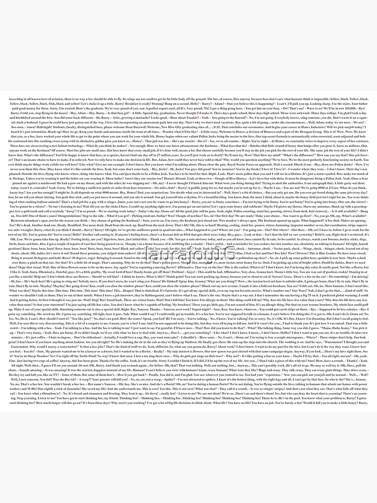"Entire Bee Movie Script" Poster by laurajoy16 | Redbubble