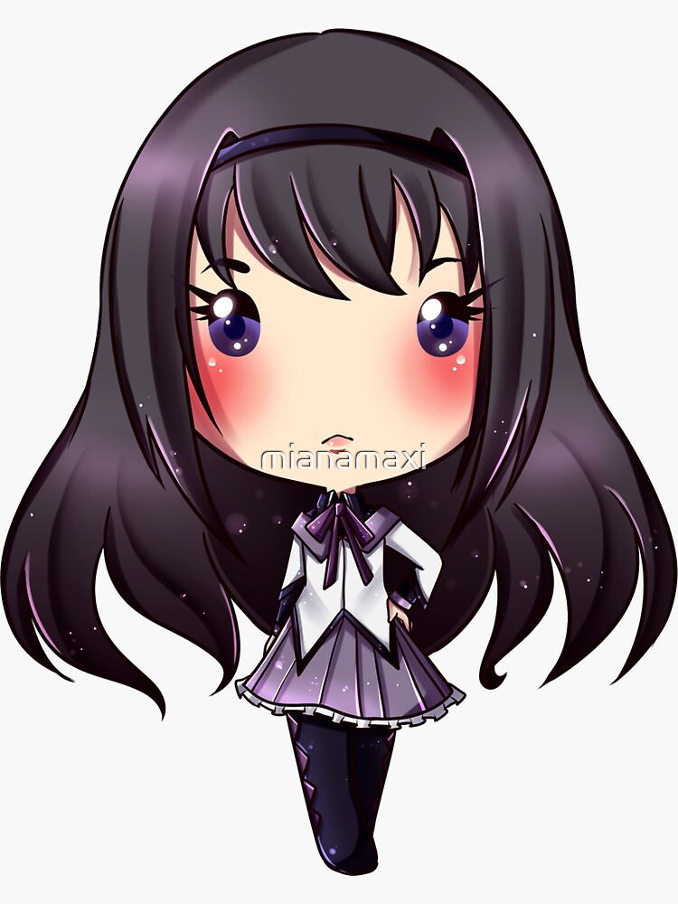 "Chibi Homura" Sticker by mianamaxi | Redbubble