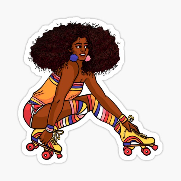 "Roller Gal" Sticker for Sale by stararaco | Redbubble