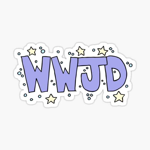 "WWJD" Sticker for Sale by katieshivers | Redbubble