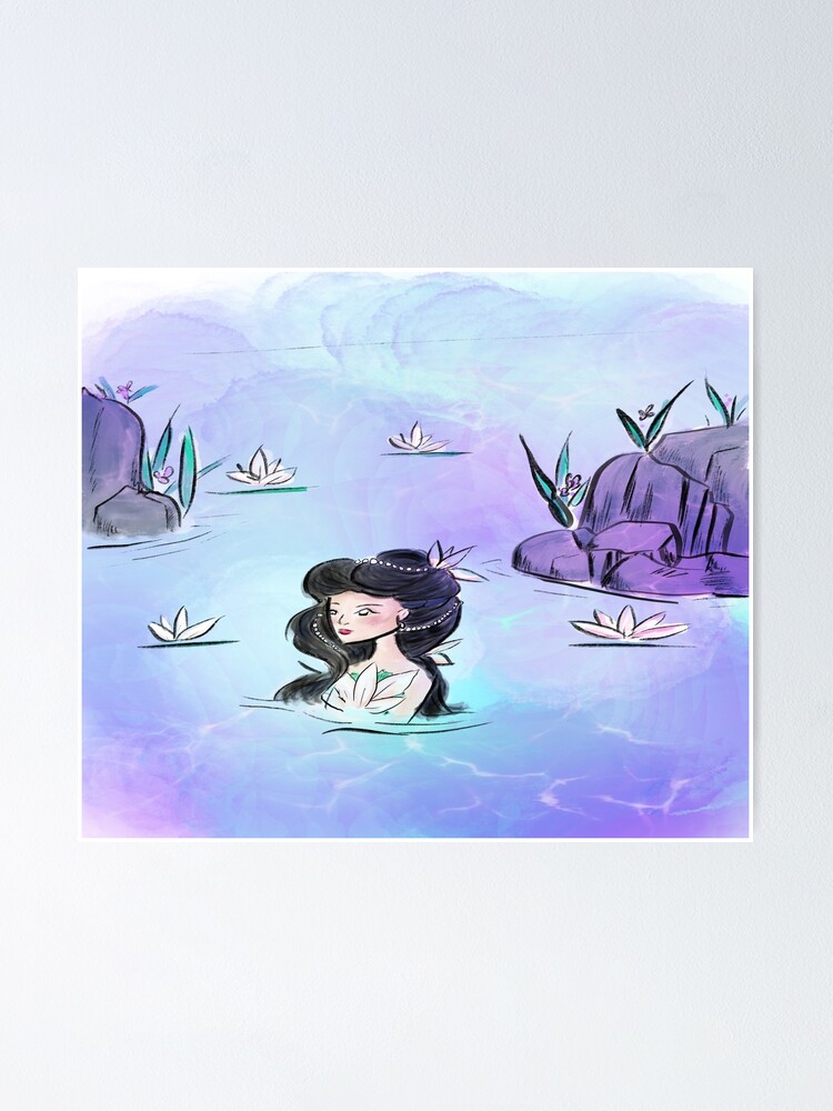 "Lotus Mermaid" Poster for Sale by Viminity | Redbubble