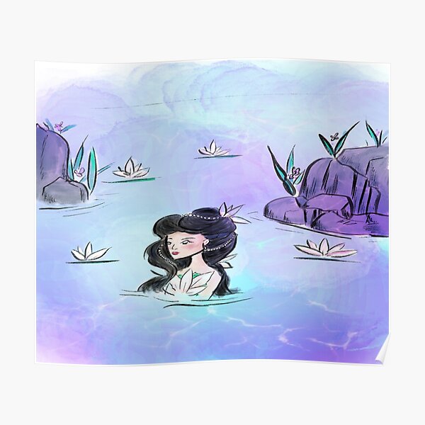 "Lotus Mermaid" Poster for Sale by Viminity | Redbubble