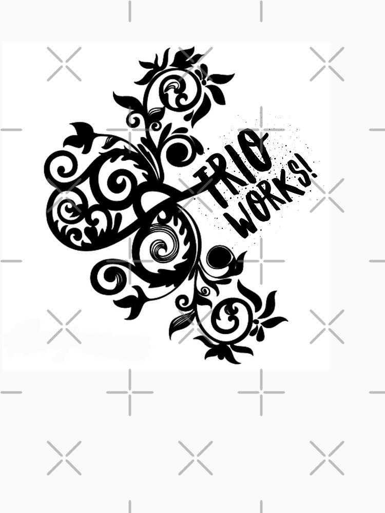 "TRIO LOVE - TRIO WORKS! Beautiful Florals B/W Paint Spatter Script" T ...