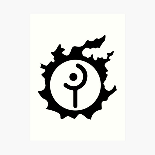 "FFXIV - White Mage Icon (Black)" Art Print by JordanBallew | Redbubble