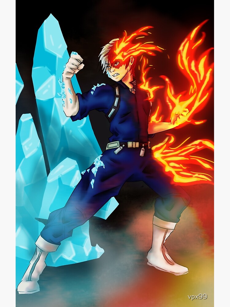 "Shoto Todoroki Action" Poster by vpx99 | Redbubble