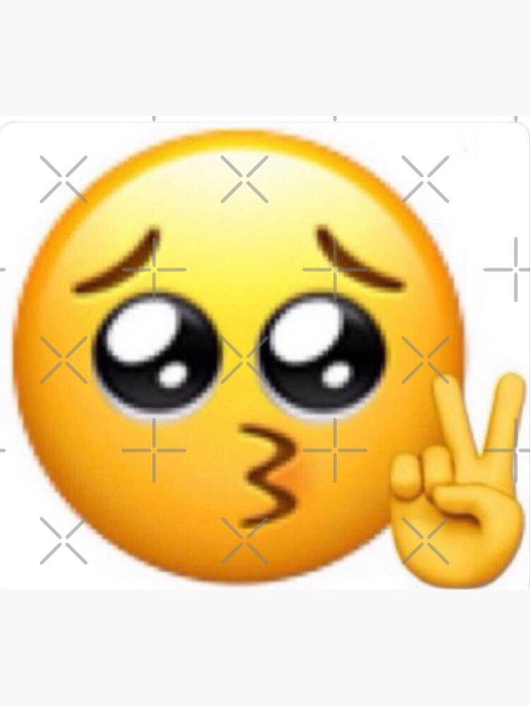 "kissing peace sign emoji" Sticker by baileyxo | Redbubble