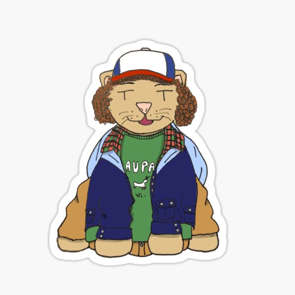 ""Dustin" Cat" Sticker for Sale by Mae-Draws-Cats | Redbubble