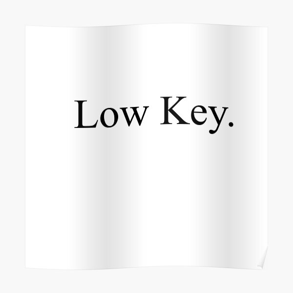 "Low key" Poster for Sale by dylonsart | Redbubble