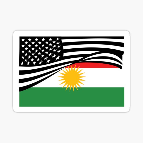 "Kurdish Flag American Flag " Sticker by Pollylitical | Redbubble