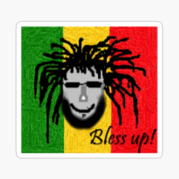 "Bless up!" Sticker for Sale by 57victor | Redbubble