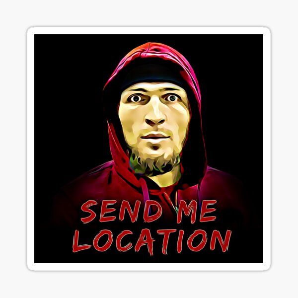 "Khabib - Send Me Location" Sticker for Sale by Sawset | Redbubble