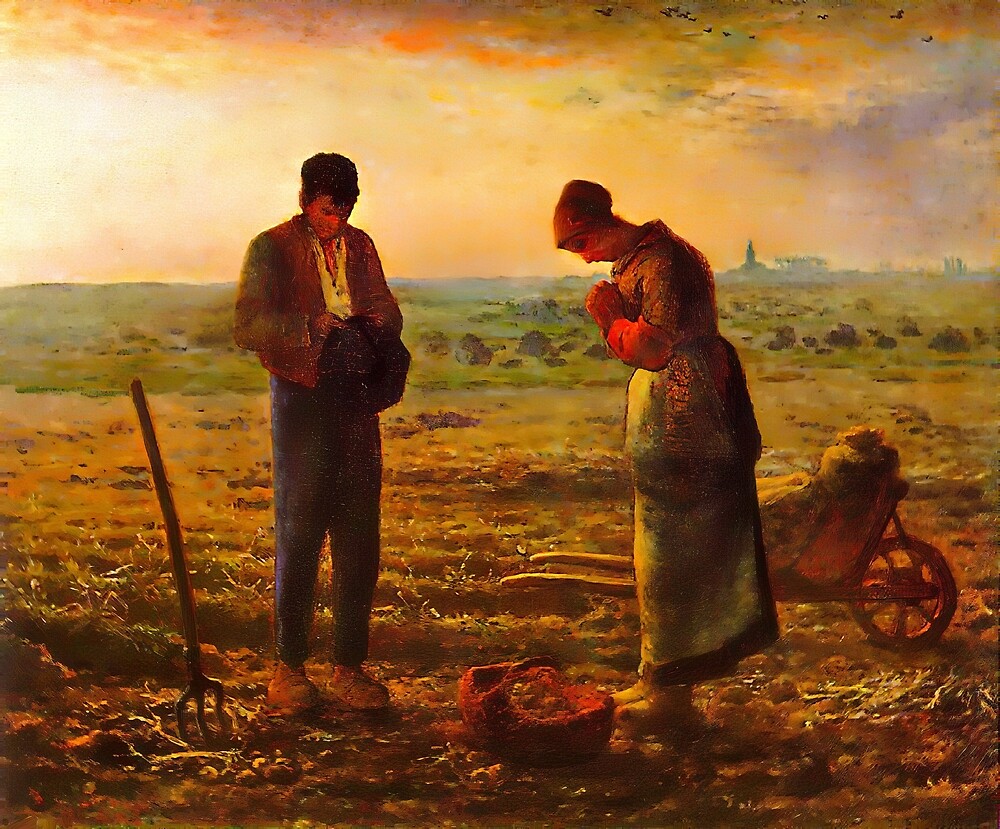 "The Angelus by Jean-François Millet and restored" by Albert | Redbubble