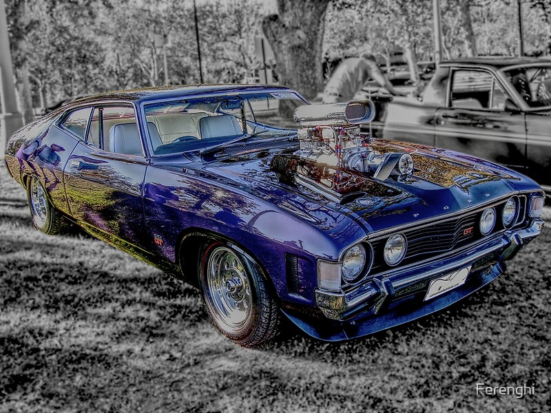 "Purple Ford Falcon with Blower" by Ferenghi | Redbubble