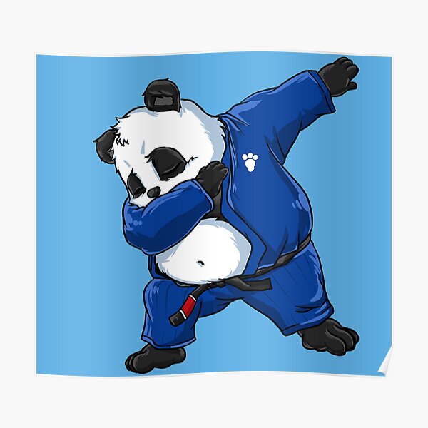 "Brazilian Jiu Jitsu Panda Dabbing in a Gi and Black Belt BJJ" Poster ...