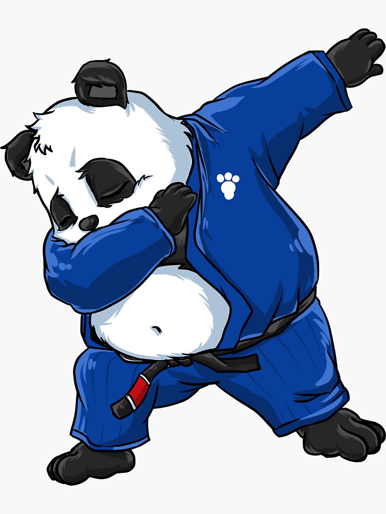 Pegatina «Brasileño Jiu Jitsu Panda Dabbing en Gi y Cinturón Negro BJJ ...