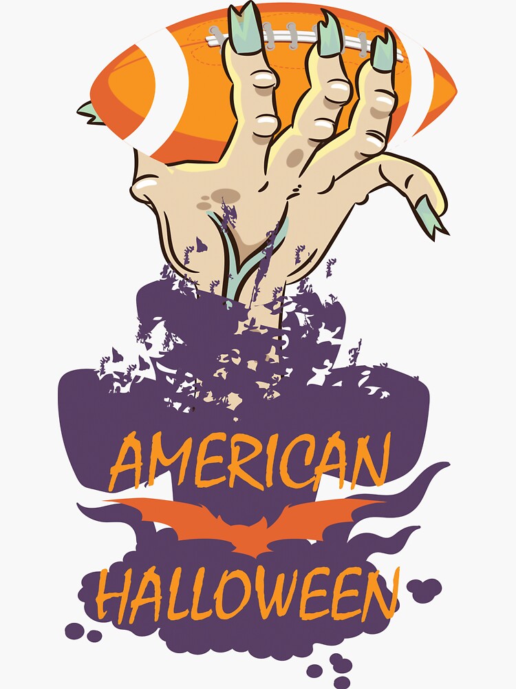 "Creepy funny football Halloween design. fun and scary sports theme for ...