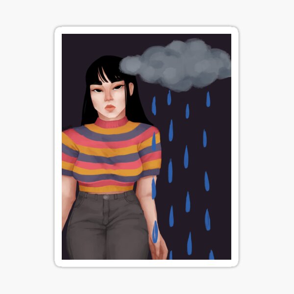 "rain" Sticker for Sale by heyitsmeilene | Redbubble