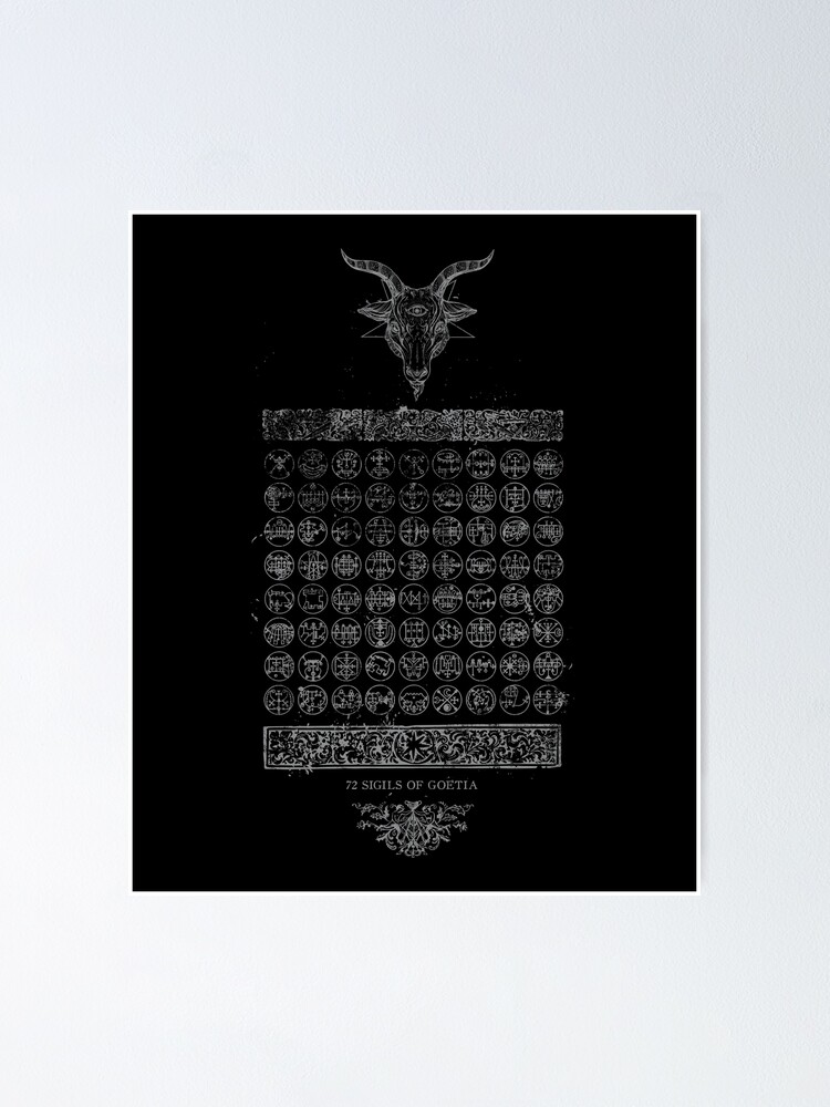 "Occult 72 Sigils Of Goetia Demonic Unholy Death design" Poster by A ...