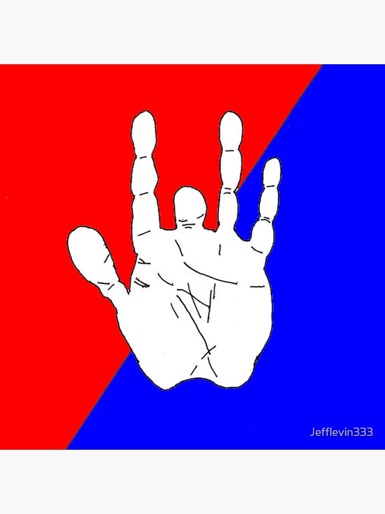 "Jerry Hand Print" Sticker by Jefflevin333 | Redbubble