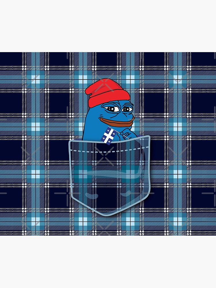 "Quebec Blue Pepe the frog Patriot in lumberjack red plaid pocket with ...