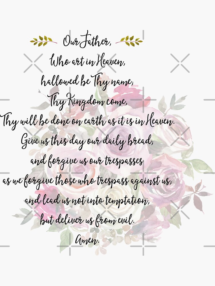 "The Our Father - Christian Prayer" Sticker for Sale by ChristianStore ...
