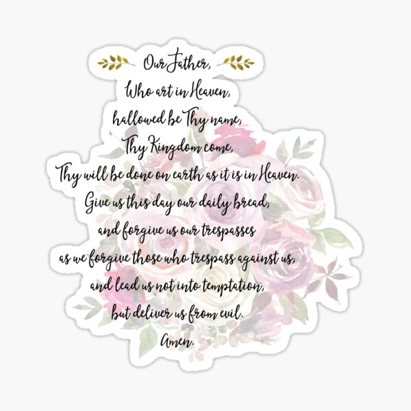 "The Our Father - Christian Prayer" Sticker for Sale by ChristianStore ...