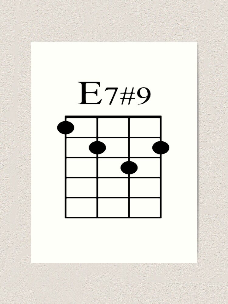 "Jimi Hendrix Guitar Chord E7#9" Art Print by TinaMancusi | Redbubble
