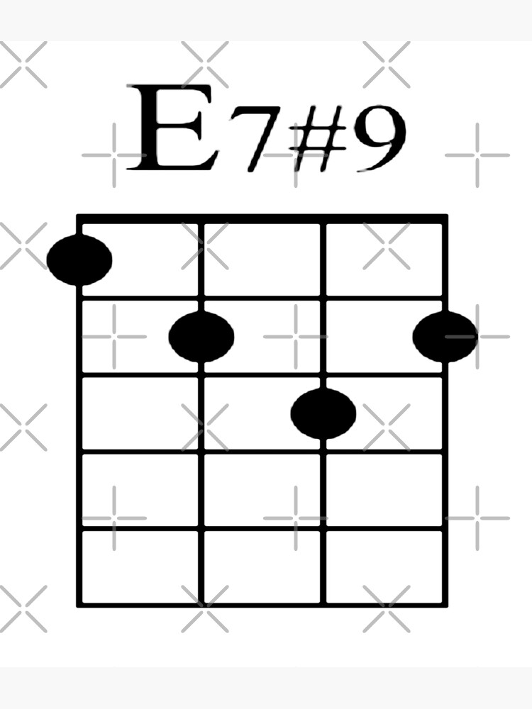 "Jimi Hendrix Guitar Chord E7#9" Sticker for Sale by TinaMancusi ...