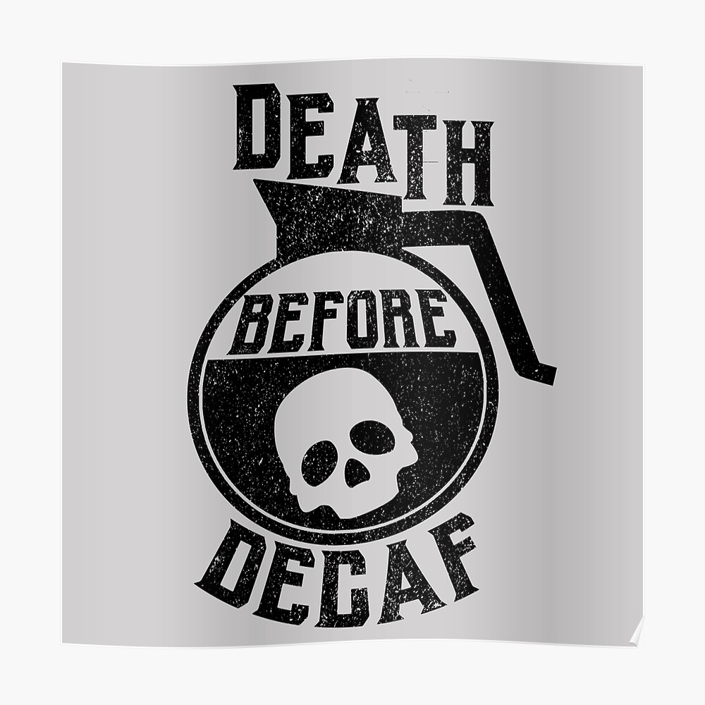 Death Before Decaf Holographic Sticker Stickers, Labels & Tags Paper ...