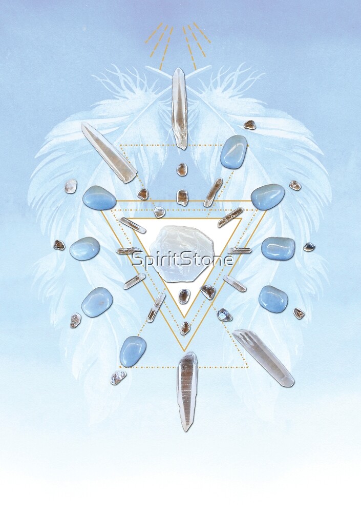 "Angelite Crystal Grid - Angelic Communication" by SpiritStone | Redbubble