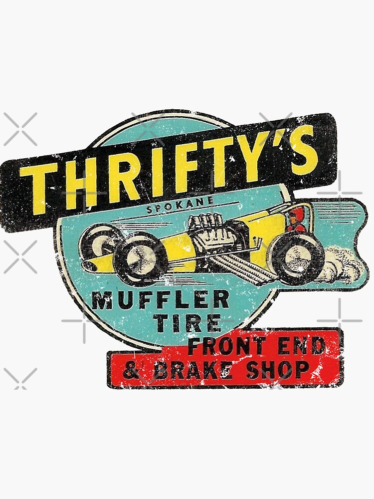 "Thriftys Auto pars Store" Sticker for Sale by Retrorockit | Redbubble