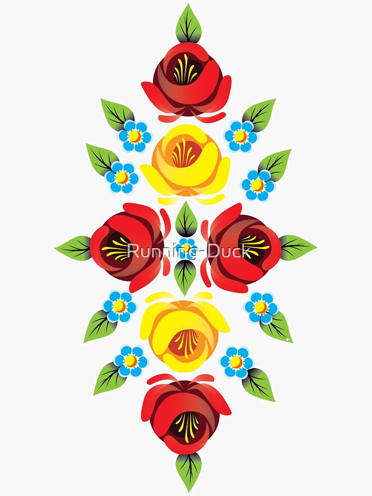 "Roses traditional canal art - blue background" Sticker for Sale by ...