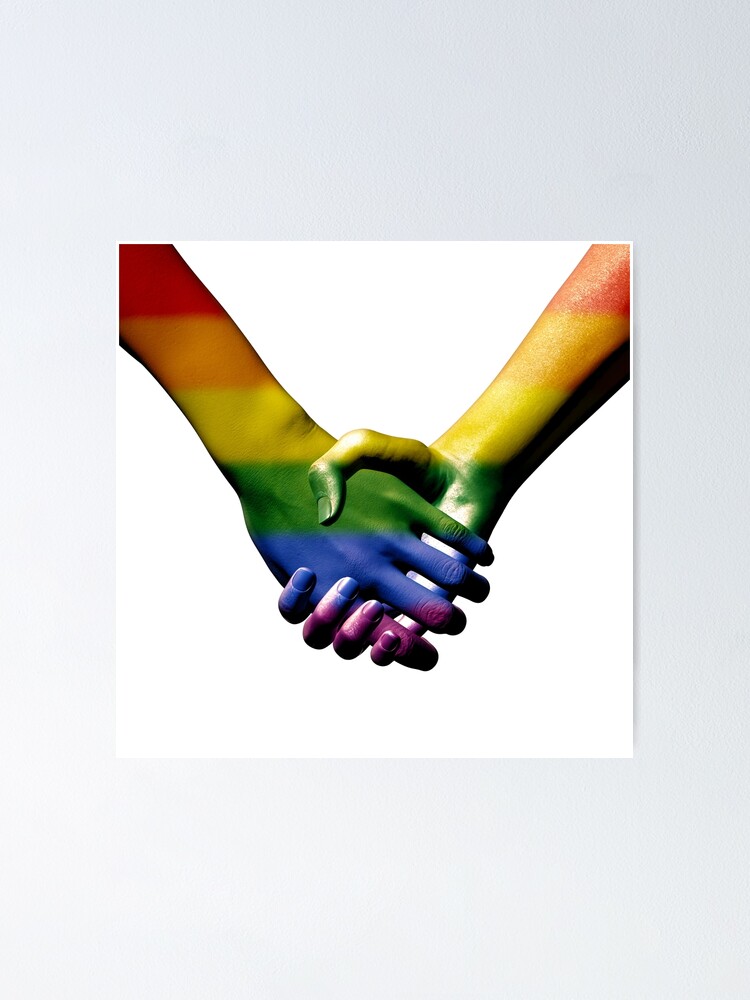"Gay Pride Holding Hands" Poster for Sale by MarkUK97 | Redbubble
