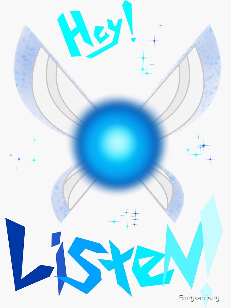 "Hey! Listen!" Sticker for Sale by Emrysartistry | Redbubble