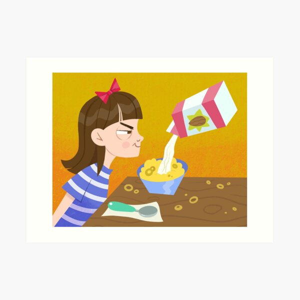 "Matilda eating cereal" Art Print for Sale by prisoneroftoday | Redbubble