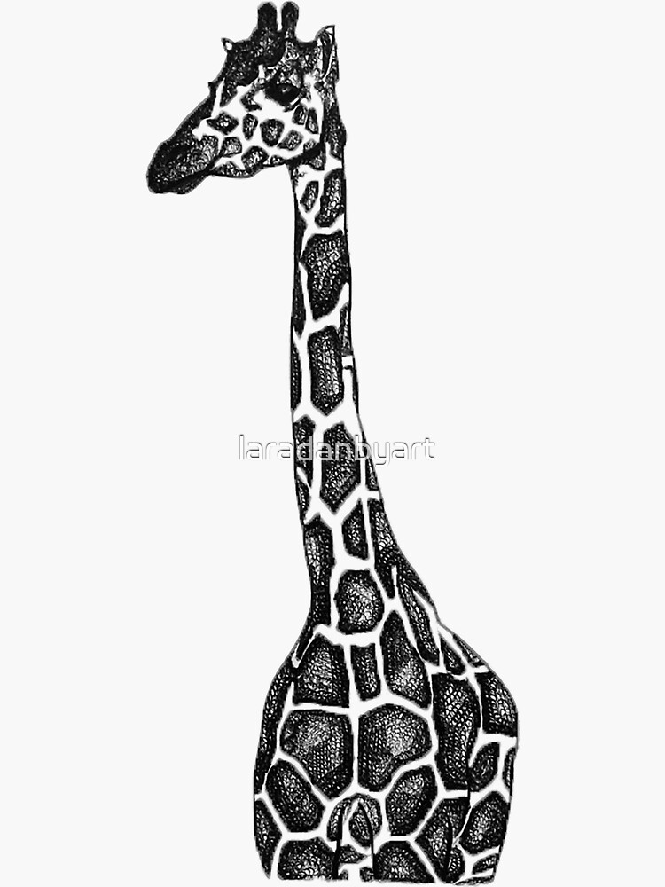 "Giraffe art" Sticker for Sale by laradanbyart | Redbubble