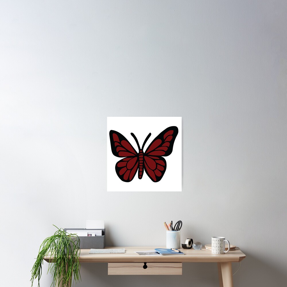 "maroon butterfly" Poster for Sale by charlotte-carr | Redbubble
