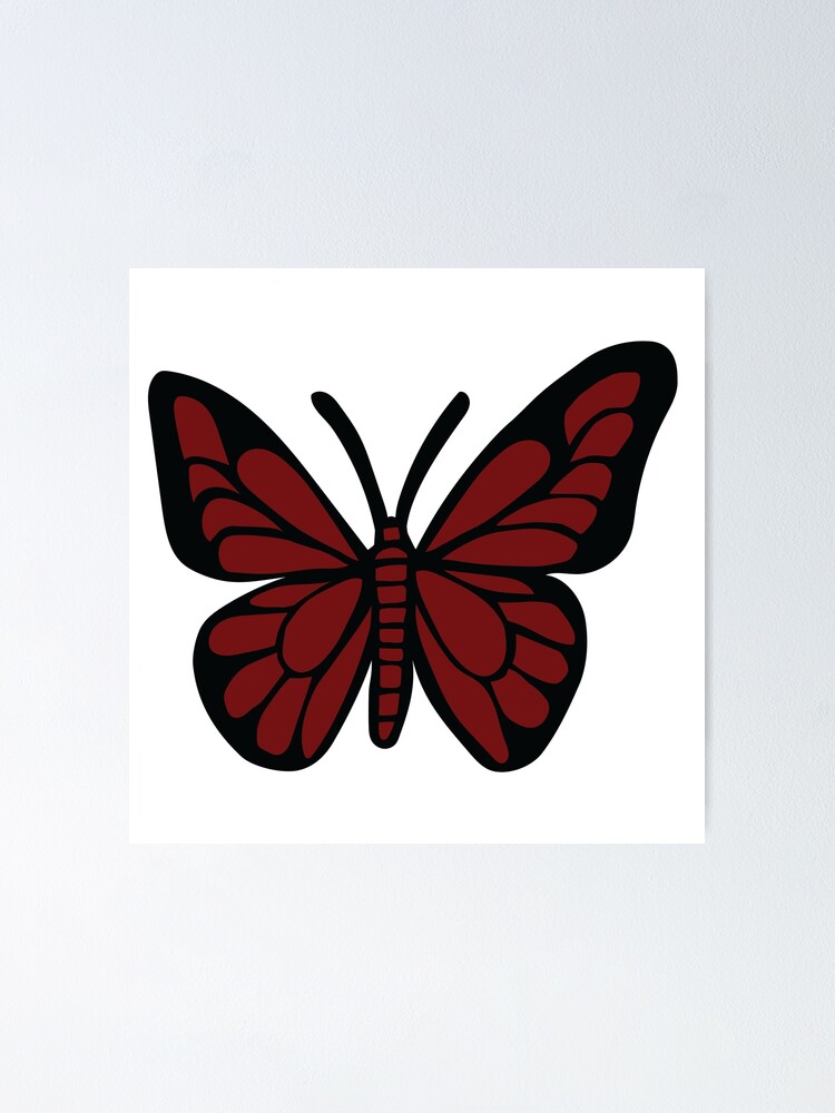 "maroon butterfly" Poster for Sale by charlotte-carr | Redbubble